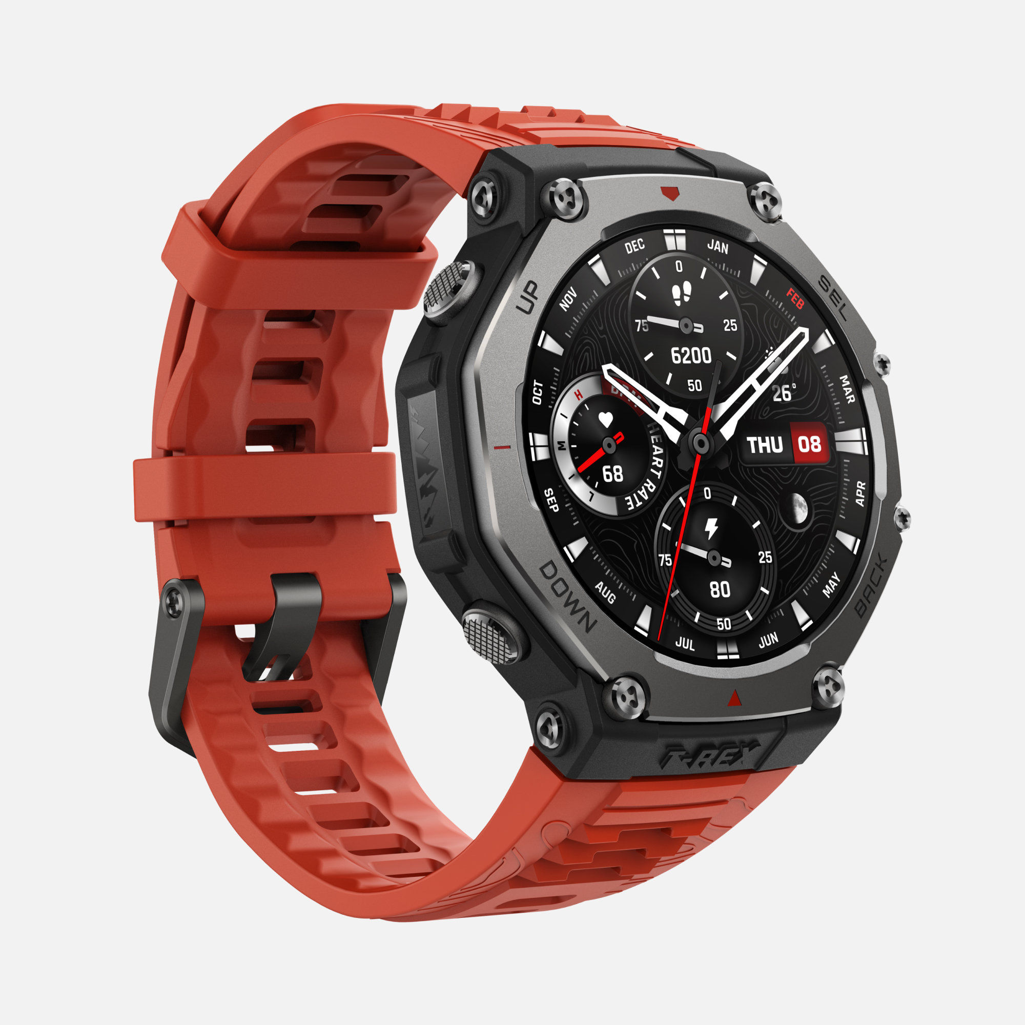 Amazfit T-Rex 3 Rugged GPS Smartwatch with Orange Strap - REBEL Store