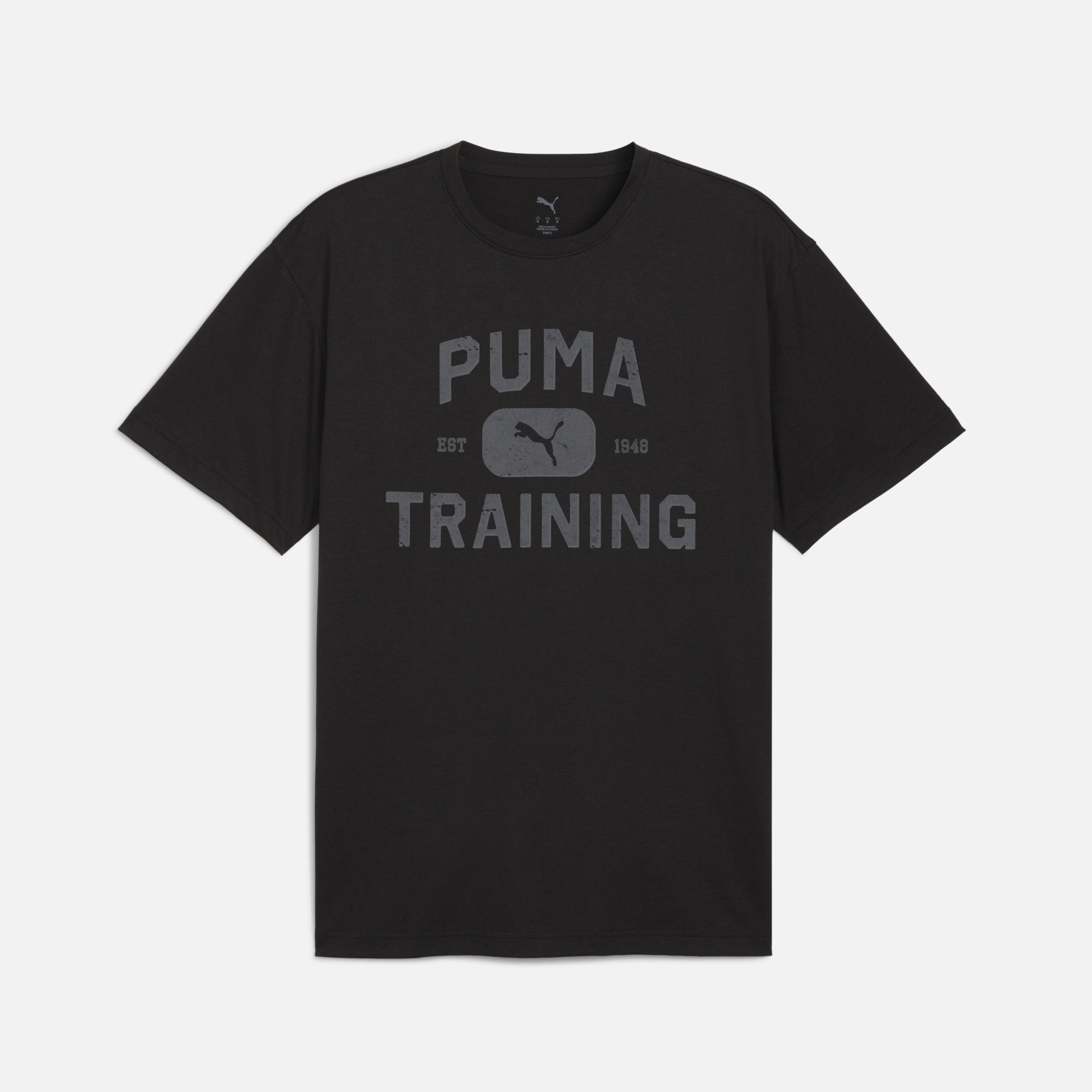 PUMA Men's Graphic Train Logo Relaxed T-Shirt Black - REBEL Store